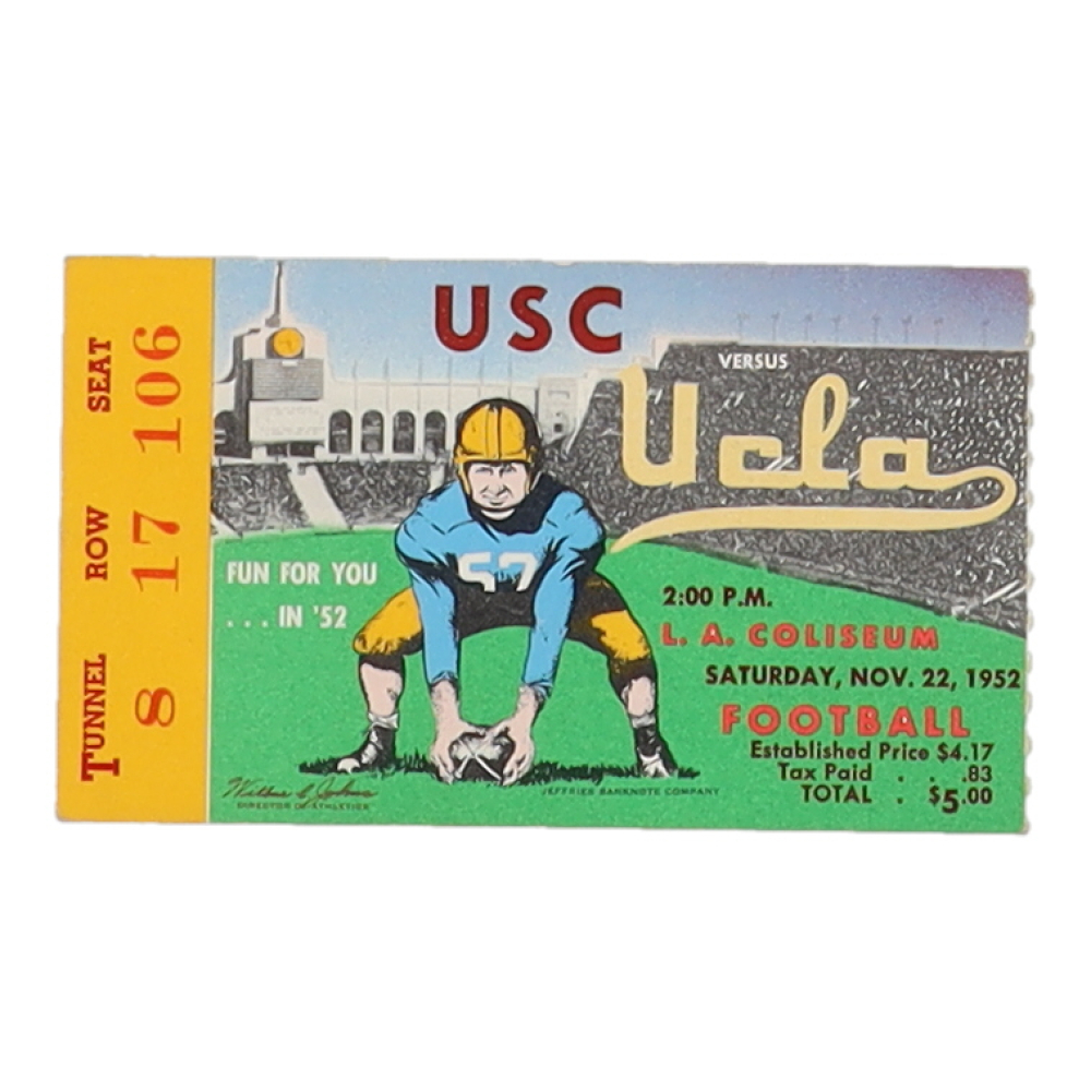 1952 USC Trojans vs. UCLA Bruins LA Coliseum Original Ticket | Pristine ...
