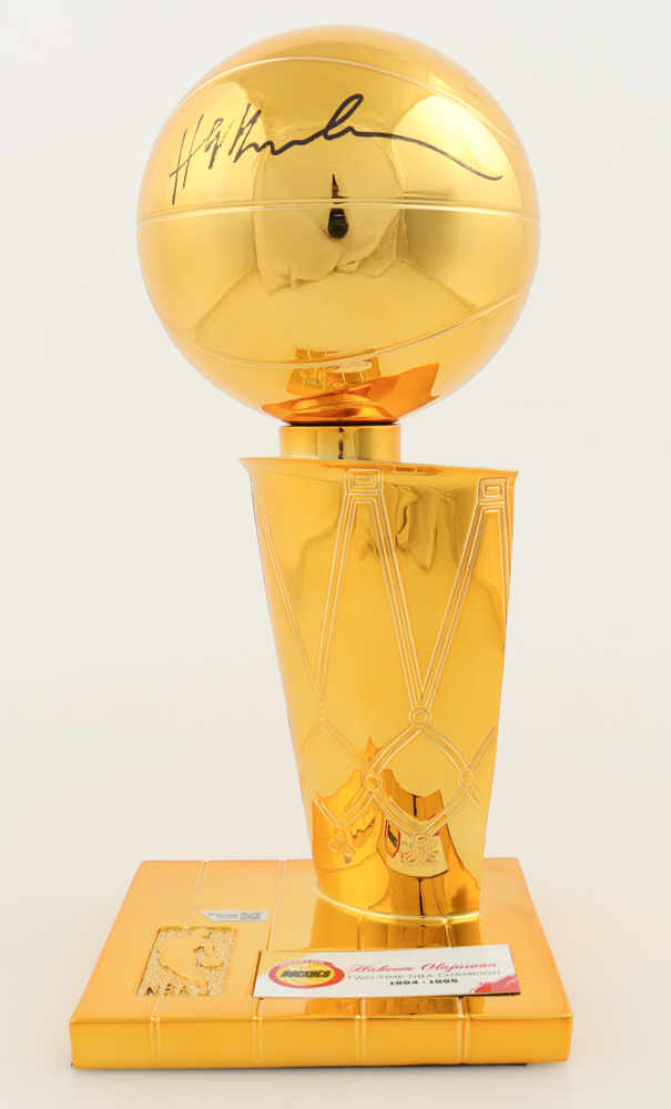 Hakeem Olajuwan Signed Rockets 1994-1995 NBA Champions 12" Replica ...