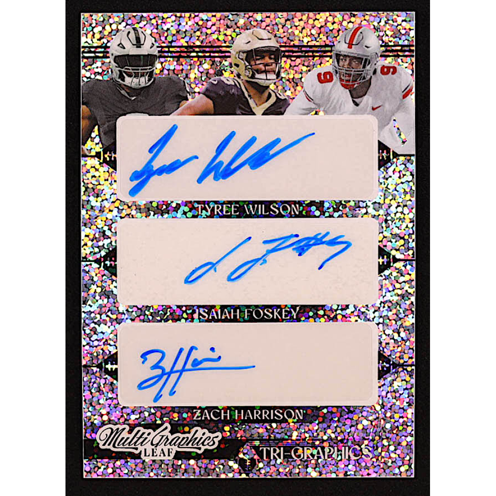 Tyree Wilson / Isaiah Foskey / Zach Harrison 2023 Leaf Eclectic Multigraphics Tri Graphics ...