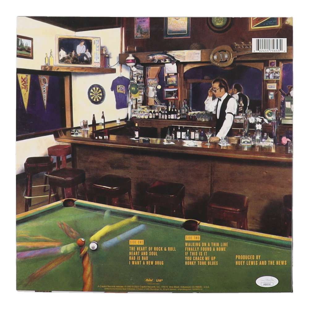 Huey Lewis Signed "Huey Lewis and the News" Vinyl Record Album Cover ...