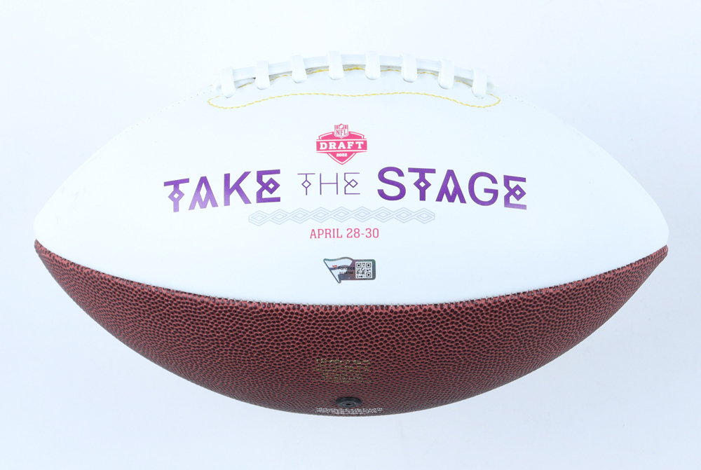 Breece Hall Signed 2022 NFL Draft Logo Football Inscribed "2022 Pick ...