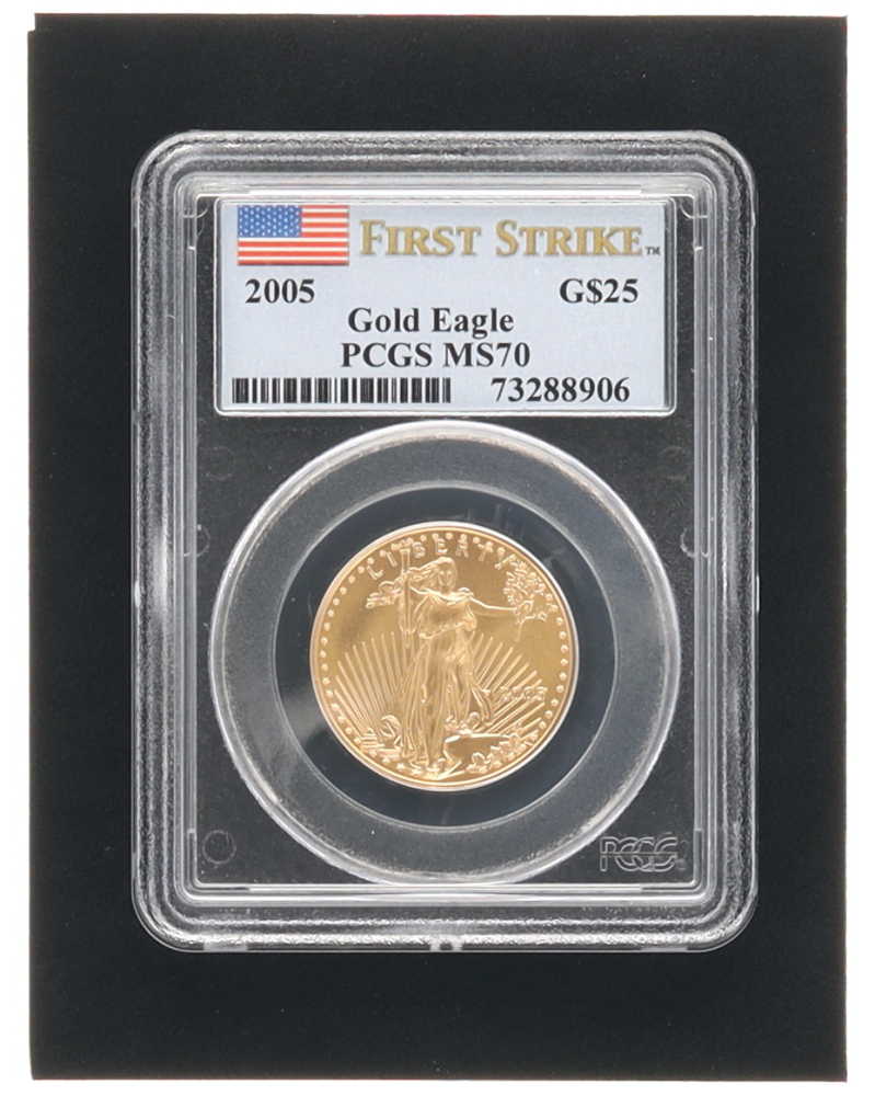 2005 American Gold Eagle $25 - First Strike - 1/2oz Gold (PCGS MS70 ...