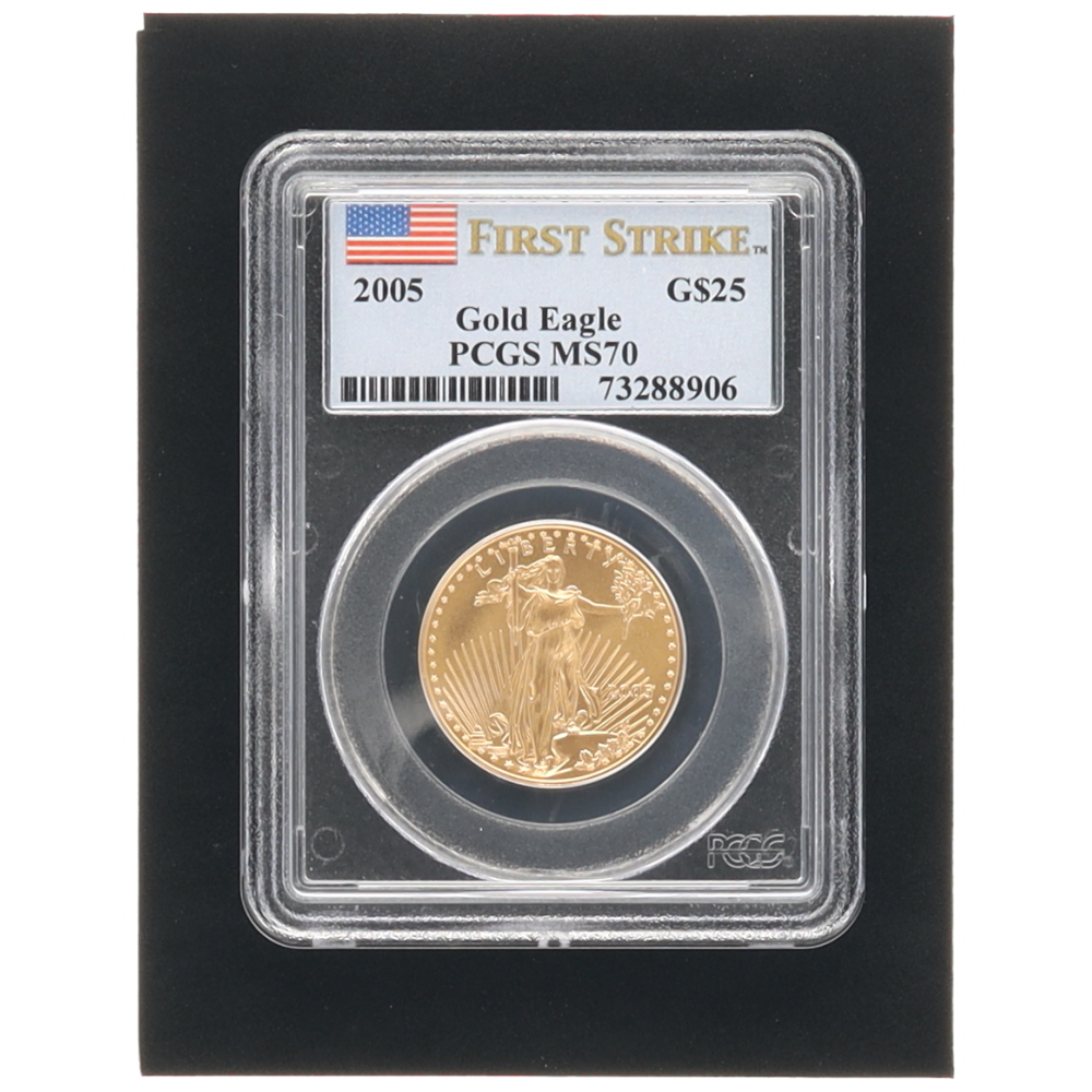 2005 American Gold Eagle $25 - First Strike - 1/2oz Gold (PCGS MS70 ...