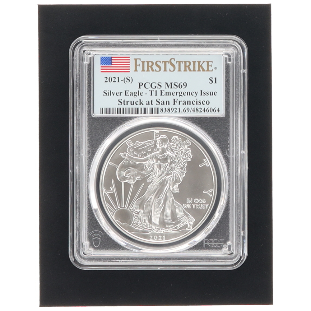 2021-(S) American Silver Eagle T1 - First Strike - Emergency Issue - Struck at San Francisco ...