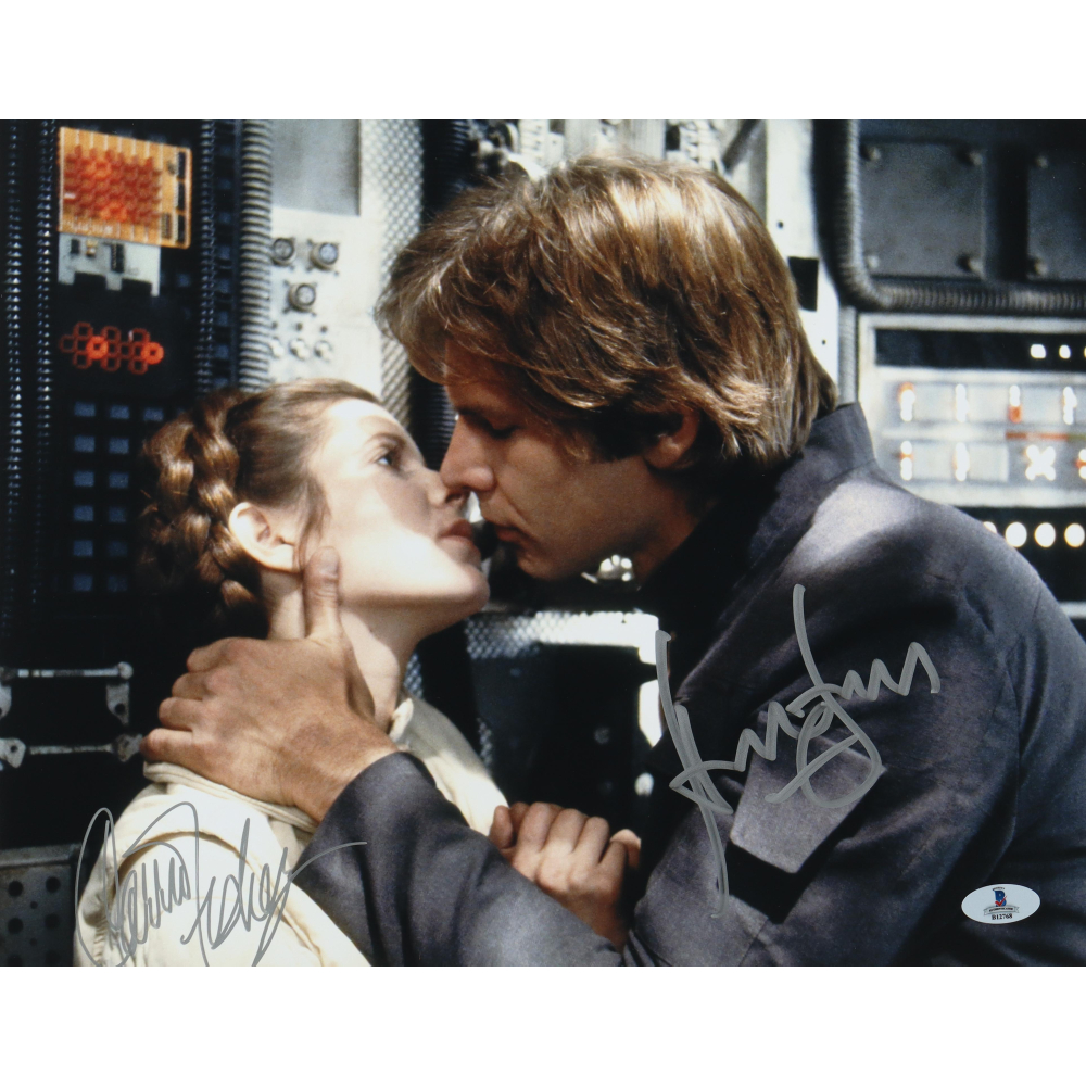 Harrison Ford & Carrie Fisher Dual-Signed "Star Wars: The Empire ...