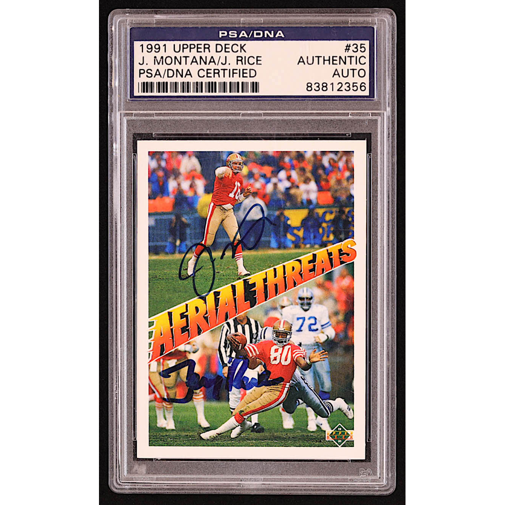 Joe Montana & Jerry Rice Signed 1991 Upper Deck #35 (PSA) | Pristine ...