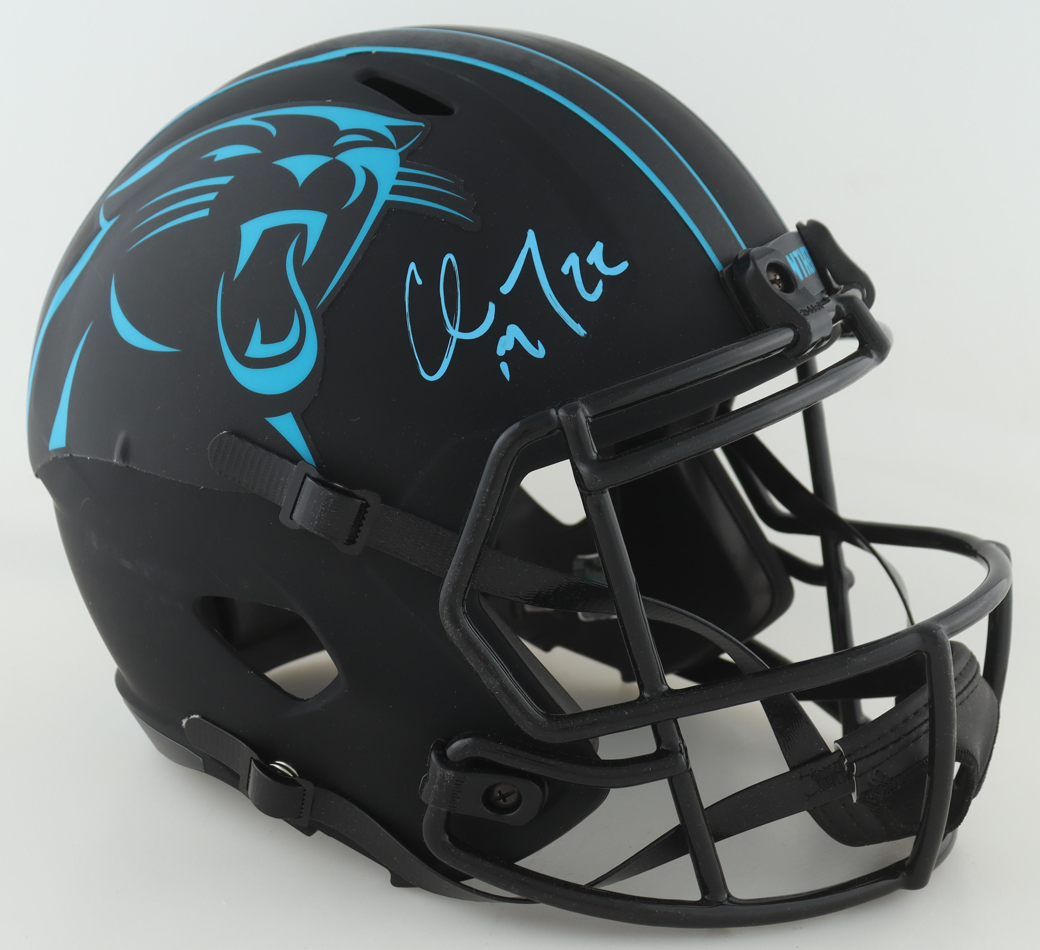 Christian McCaffrey Signed Panthers Full-Size Eclipse Alternate Speed Helmet (Fanatics ...