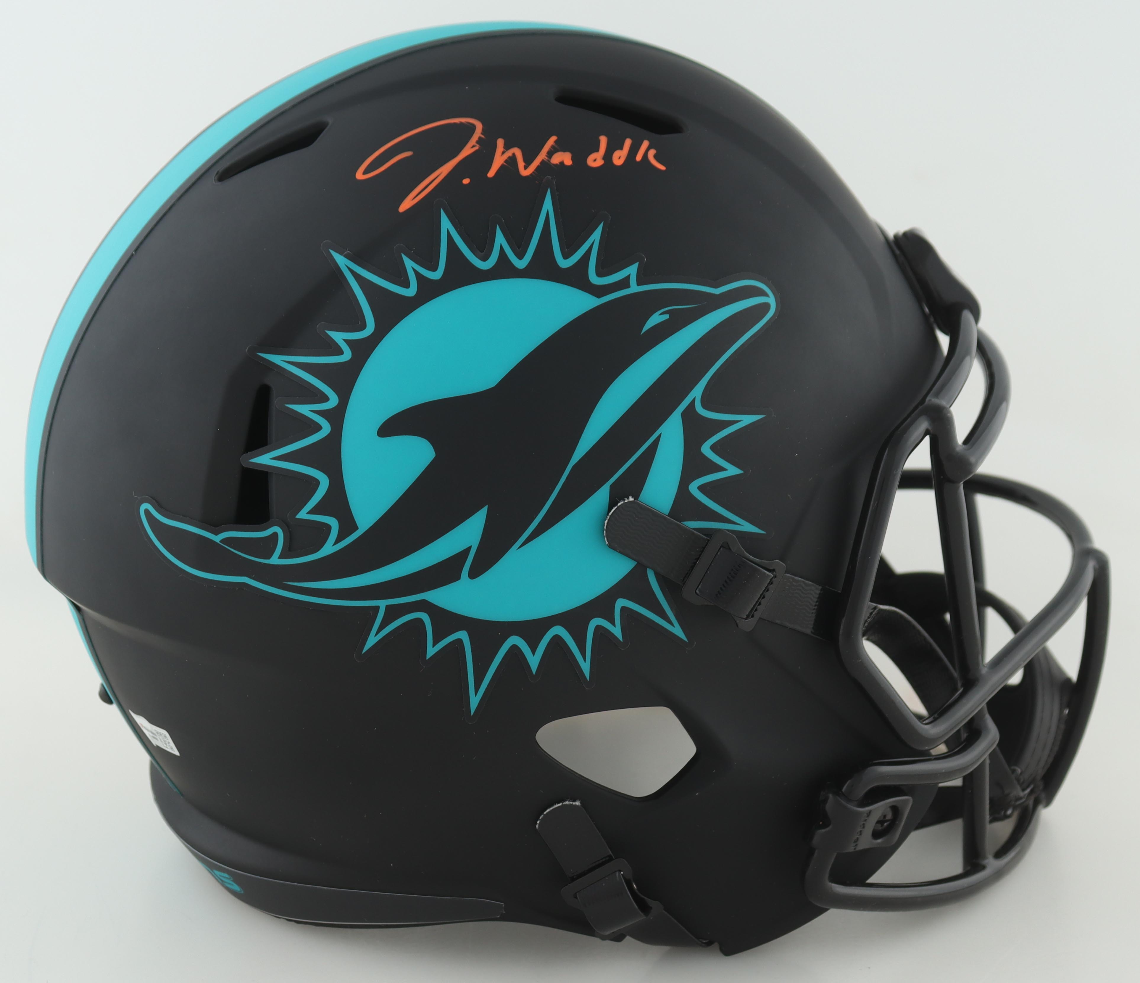 Jaylen Waddle Signed Dolphins Full-Size Eclipse Alternate Speed Helmet ...