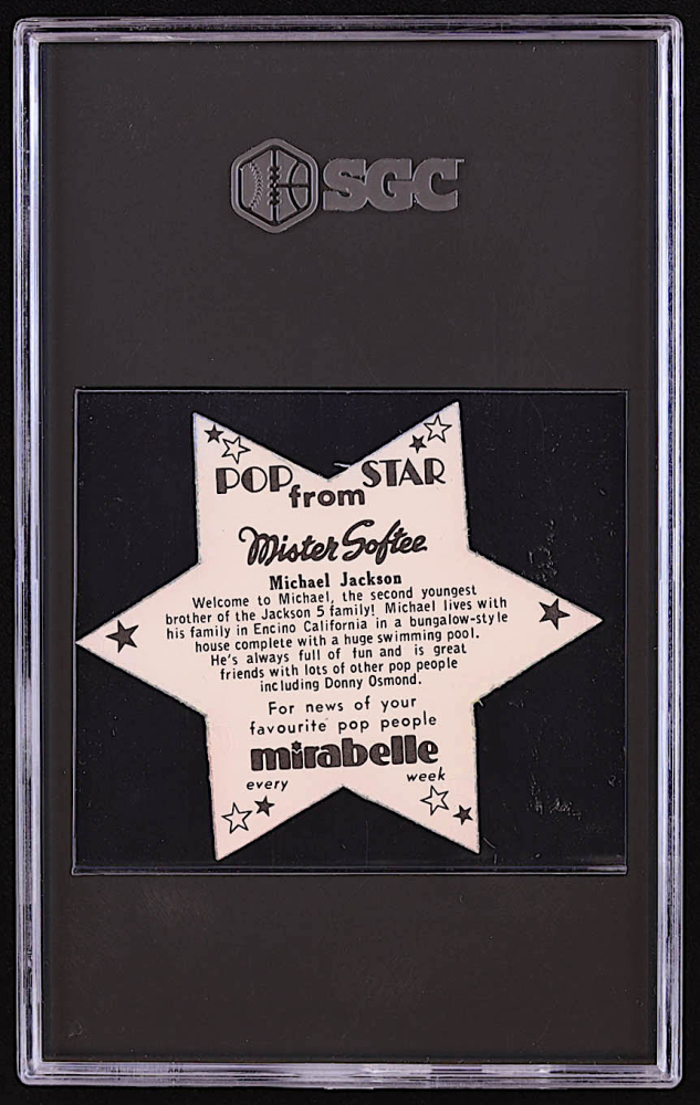 Michael Jackson 1974 Bassett Pop Stars Mister Softee Backs #12 (SGC 6 ...