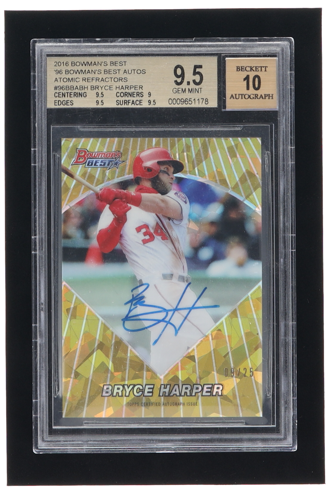 Bryce Harper 2016 Bowman's Best '96 Bowman's Best Autographs Atomic ...