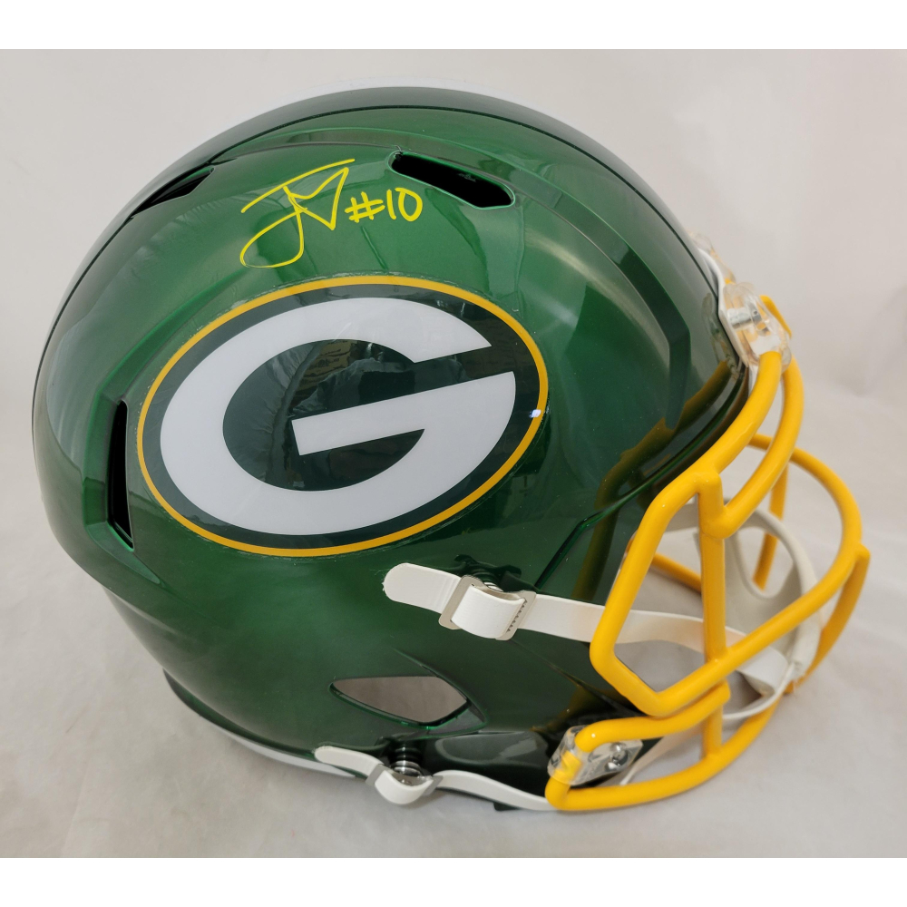 Jordan Love Signed Packers Full-Size Flash Alternate Speed Helmet ...