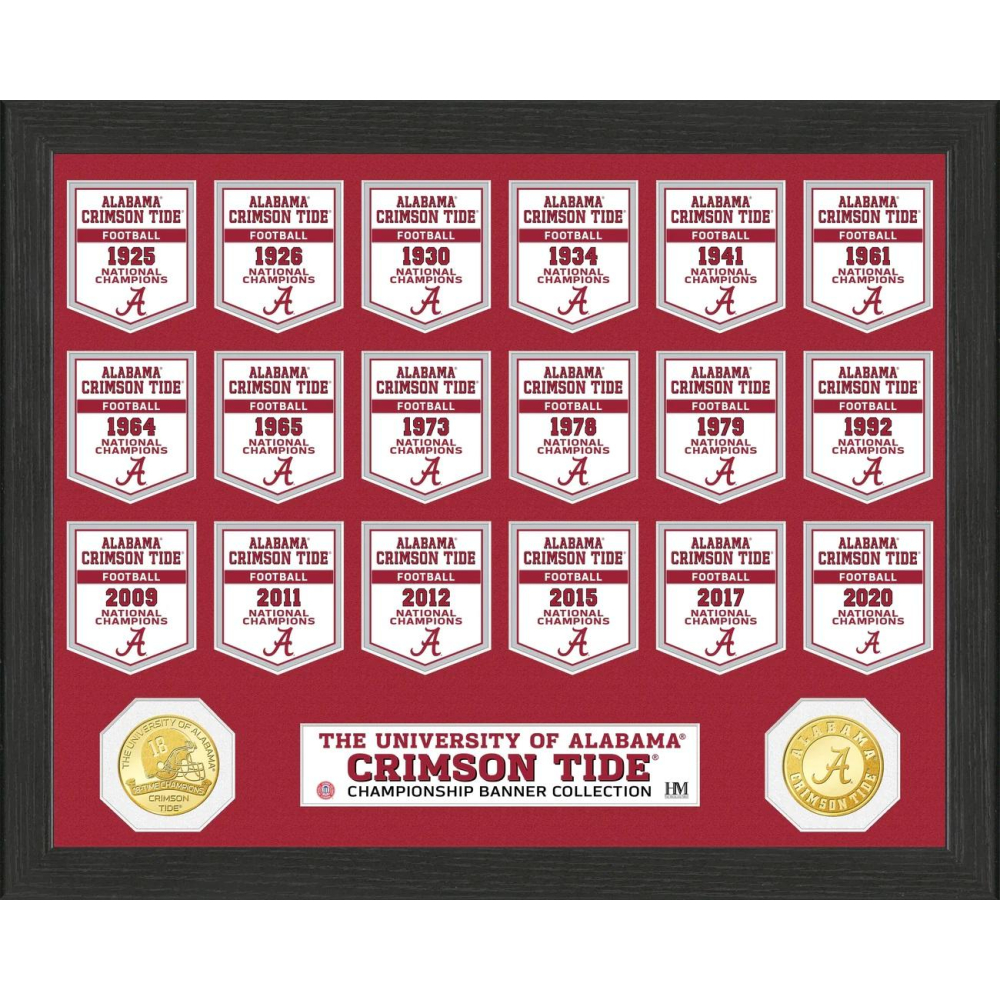 Alabama Crimson Tide Football National Champions Banner Custom Framed ...