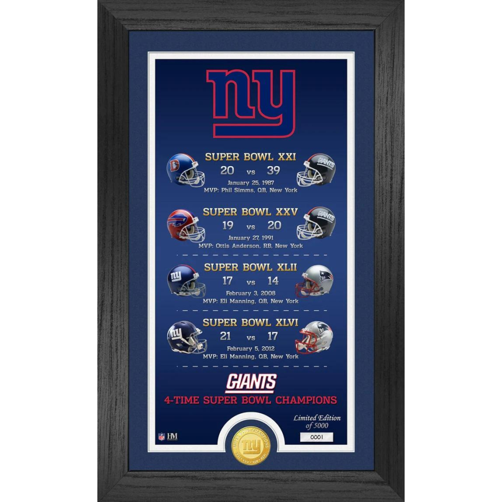 Giants LE Super Bowl Champions Commemorative Framed Photo with Bronze ...