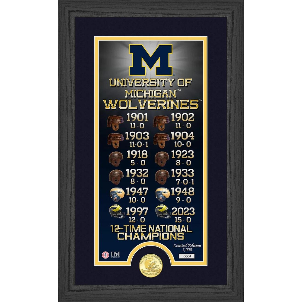 Michigan Wolverines LE National Champions Commemorative Framed Photo ...