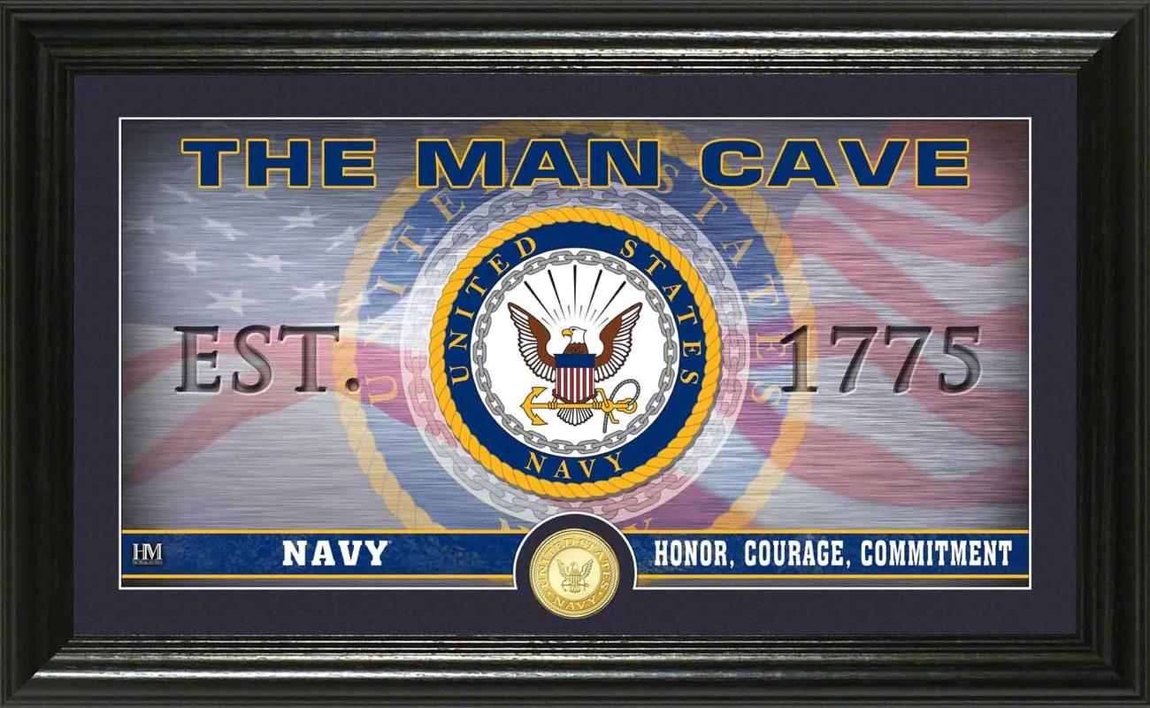 United States Navy "The Man Cave" Custom Framed Photo with Bronze Coin ...