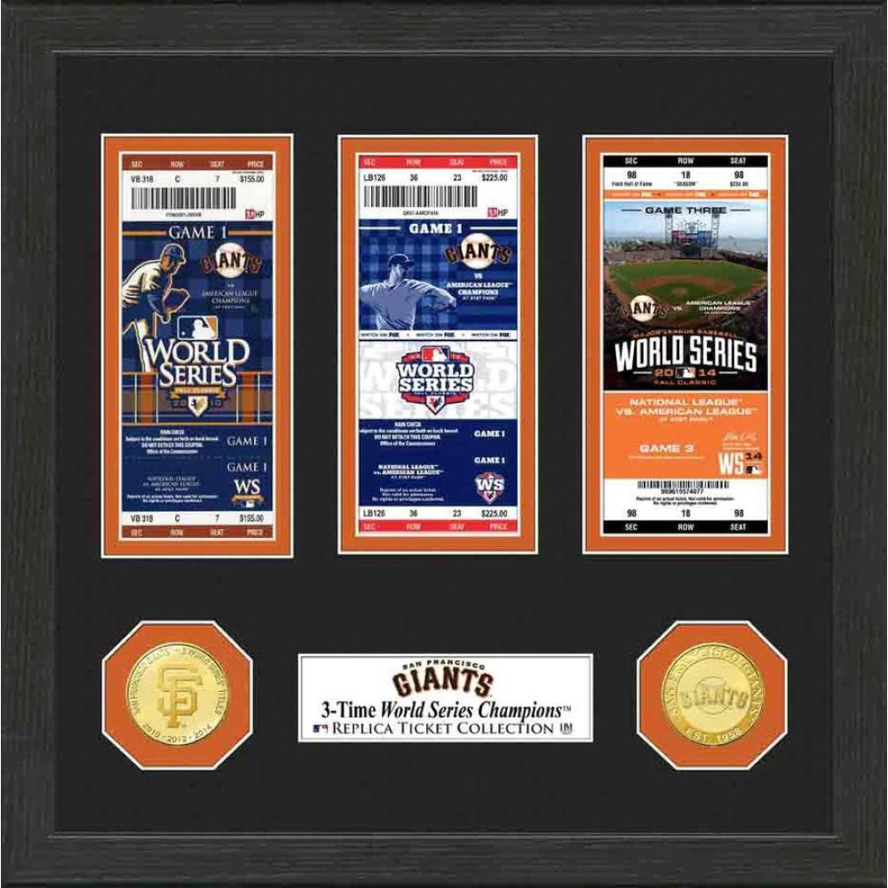 Giants "3-Time World Series Champions" Custom Framed Ticket Display ...