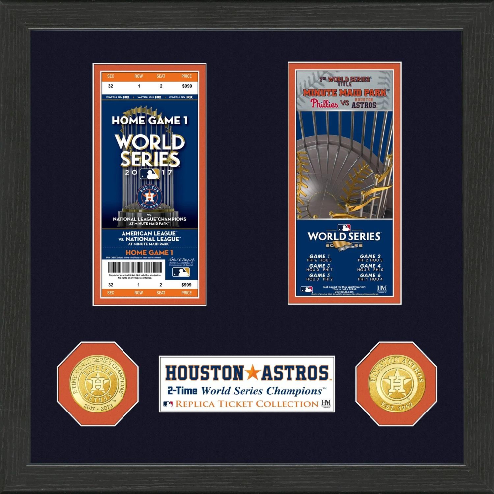 Astros "2-Time World Series Champions" Custom Framed Ticket Display ...