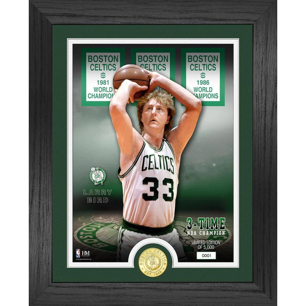 Larry Bird "3-Time Champ" Celtics LE Custom Framed Photo Mint with ...