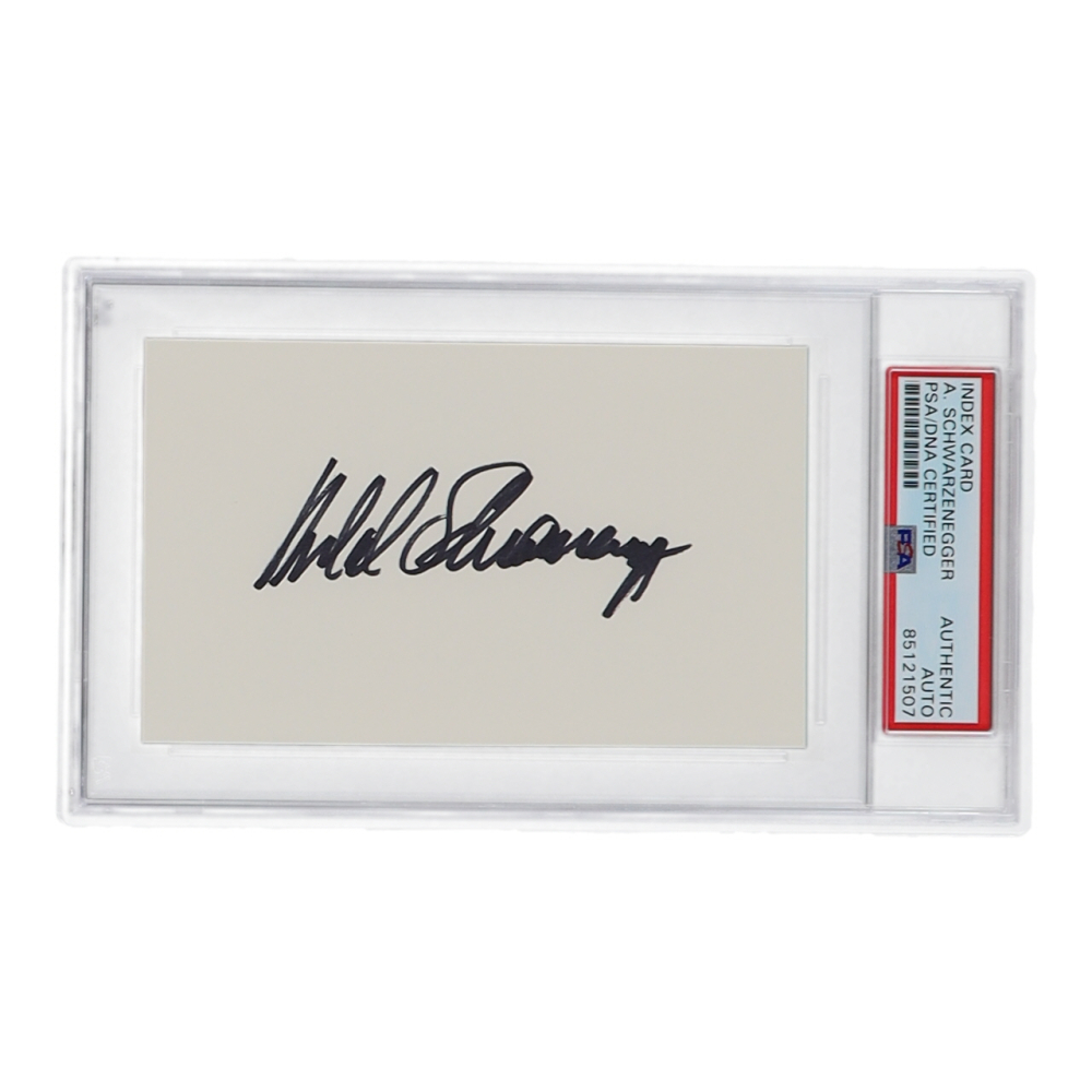 Arnold Schwarzenegger Signed Index Card (PSA) | Pristine Auction