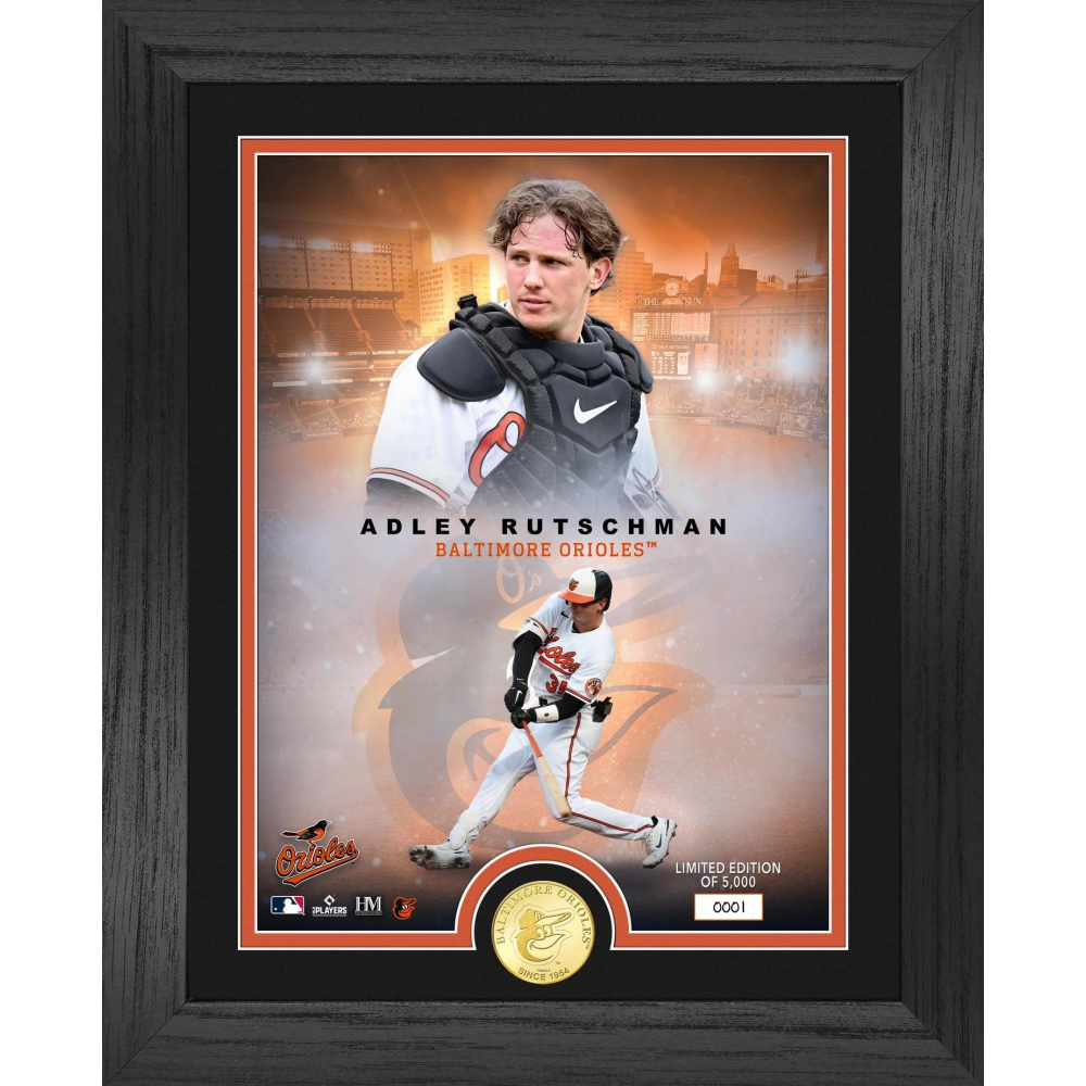 Adley Rutschman Orioles LE Custom Framed Photo with Bronze Coin ...