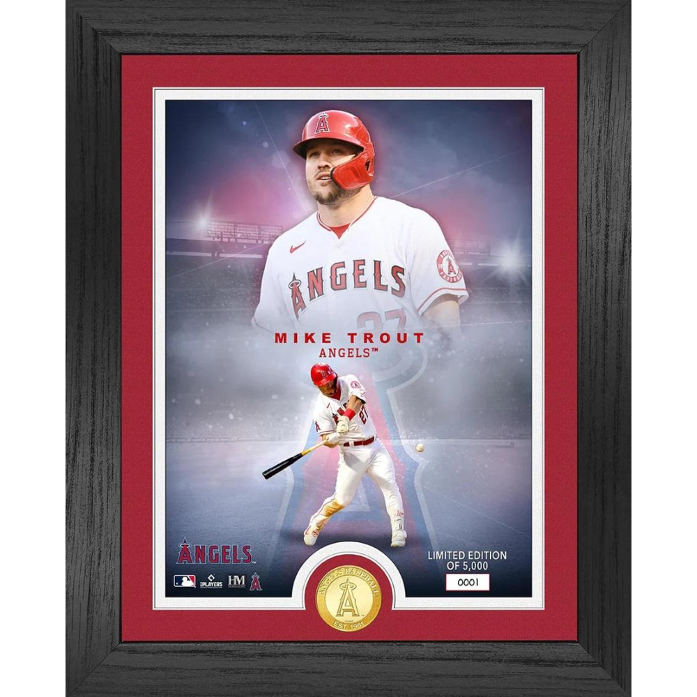 Mike Trout Angels LE Custom Framed Photo with Bronze Coin | Pristine ...