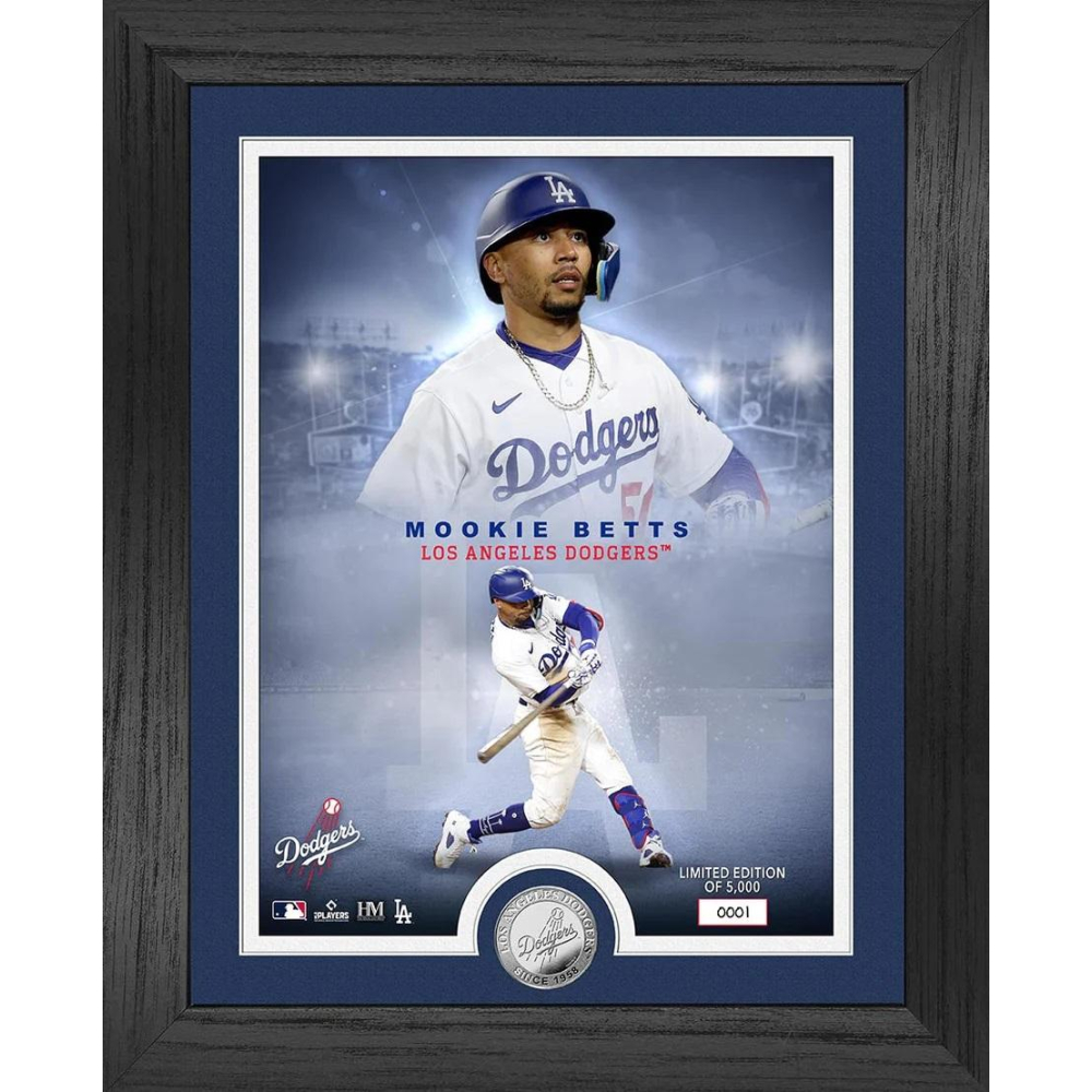 Mookie Betts Dodgers LE Custom Framed Photo with Silver Plated Coin ...