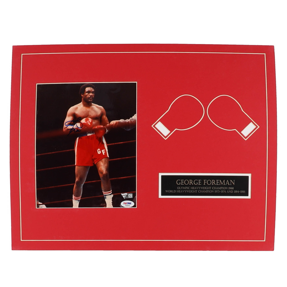 George Foreman Signed Custom Matted Photo Display (Fanatics & PSA ...