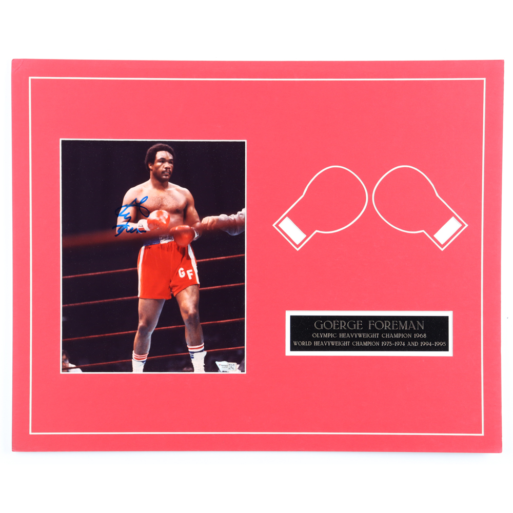 George Foreman Signed Custom Matted Photo Display (Fanatics) | Pristine ...