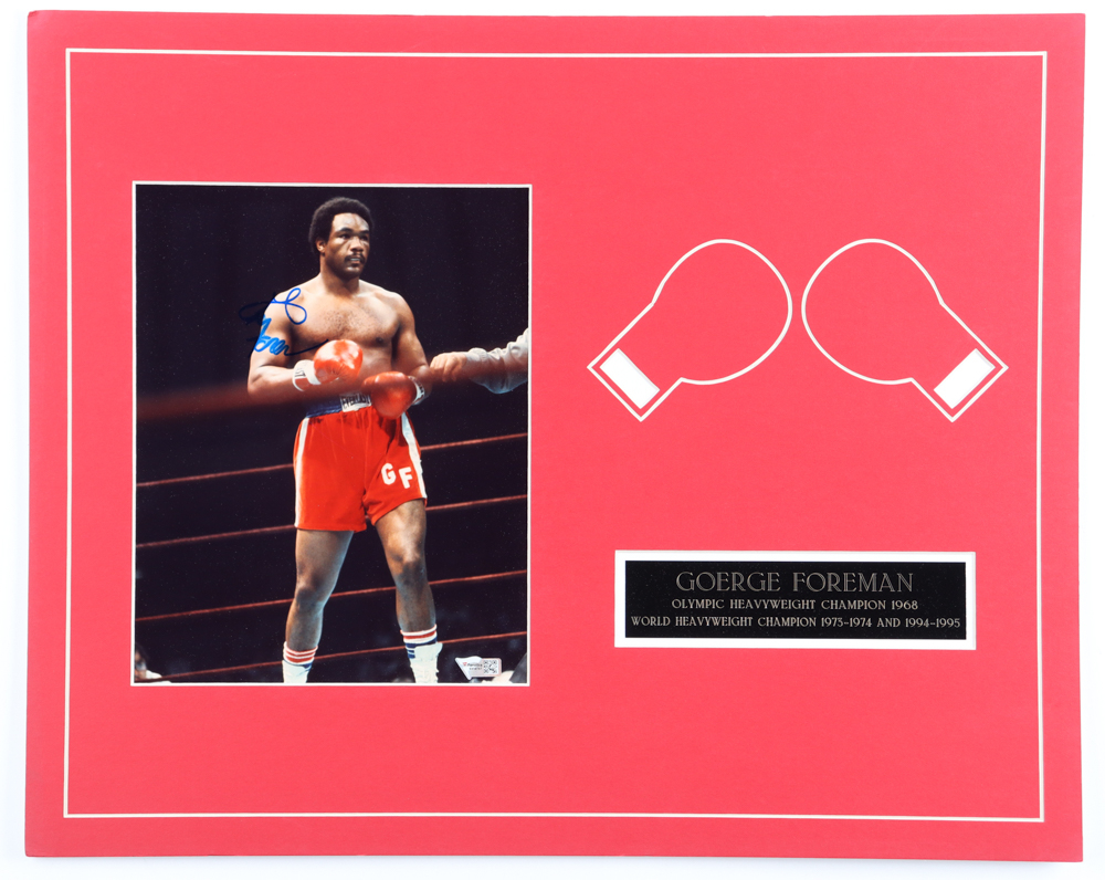 George Foreman Signed Custom Matted Photo Display (Fanatics) | Pristine ...