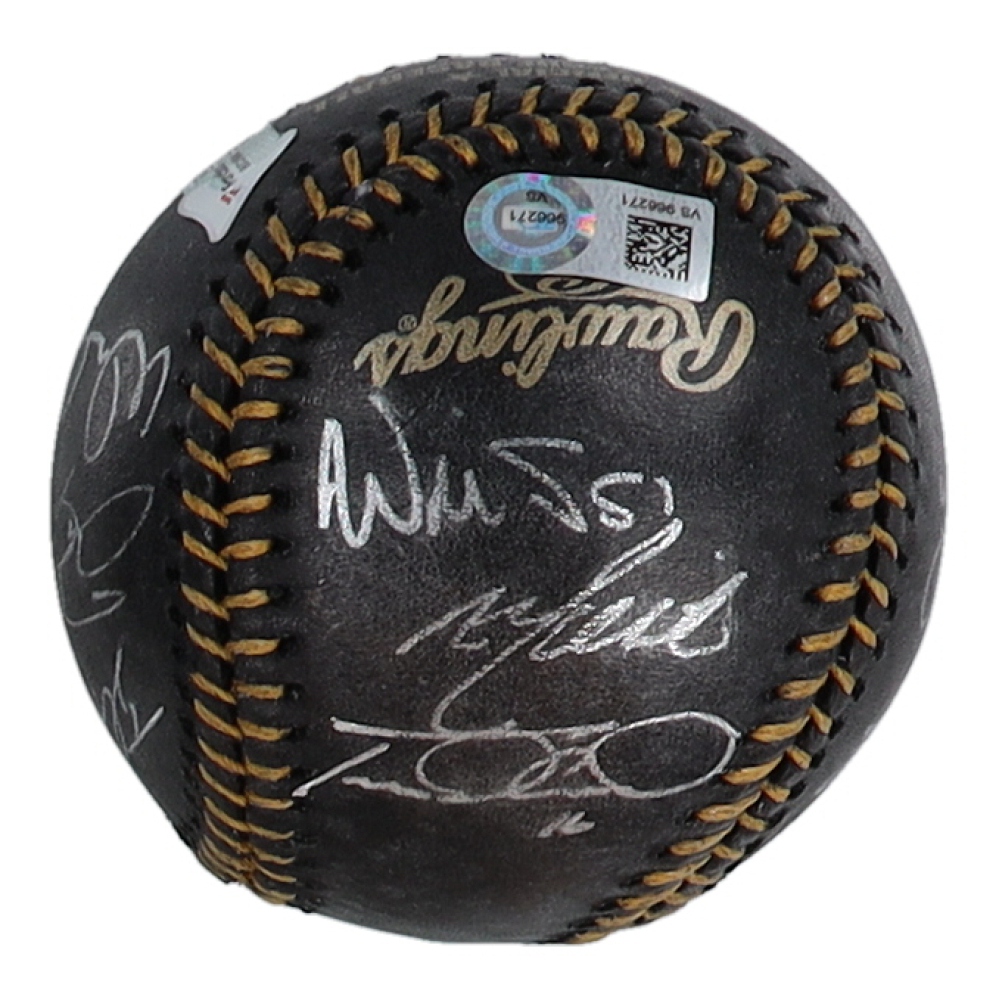 2021 Braves OML Black Leather Baseball Team-Signed by (13) with Freddie ...