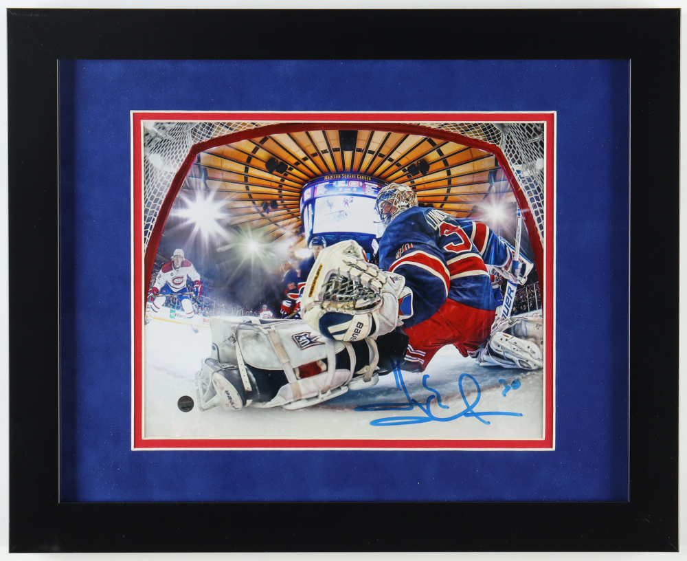 Henrik Lundqvist Signed Rangers Custom Framed Photo Display (Steiner ...