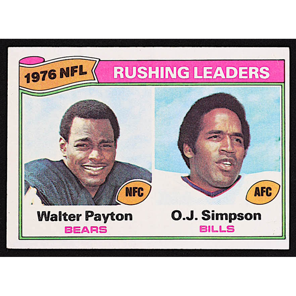 Walter Payton / O.J. Simpson 1977 Topps #3 Rushing Leaders | Pristine ...