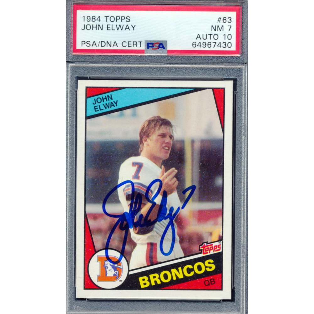 John Elway Signed 1984 Topps #63 RC (PSA | Auto 10) | Pristine Auction