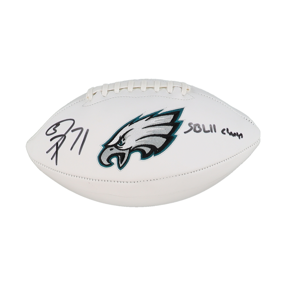 Jason Peters Signed Eagles Logo Football Inscribed "SBLII Champs ...