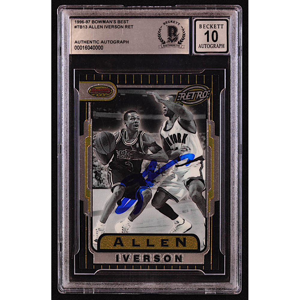 Allen Iverson Signed 1996-97 Bowman's Best #TB13 RET RC (BGS ...