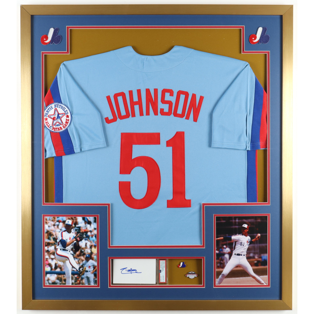 Randy Johnson Signed Expos Custom Framed Cut Display with Jersey, Expos ...
