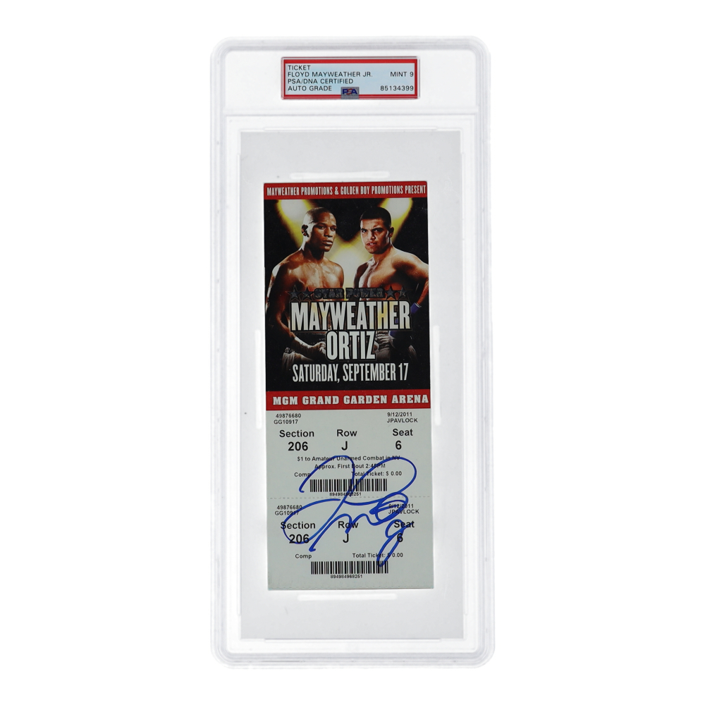 Floyd Mayweather Jr. Signed MGM Grand Mayweather vs. Ortiz Original ...