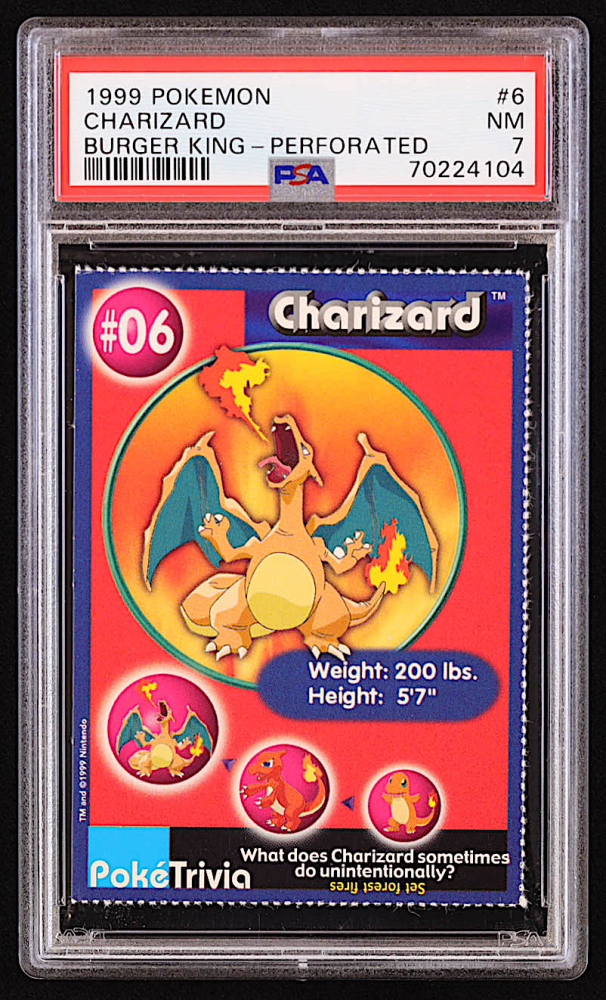 Charizard Pokemon 1999 Burger King Promo #6 (PSA 7) | Pristine Auction