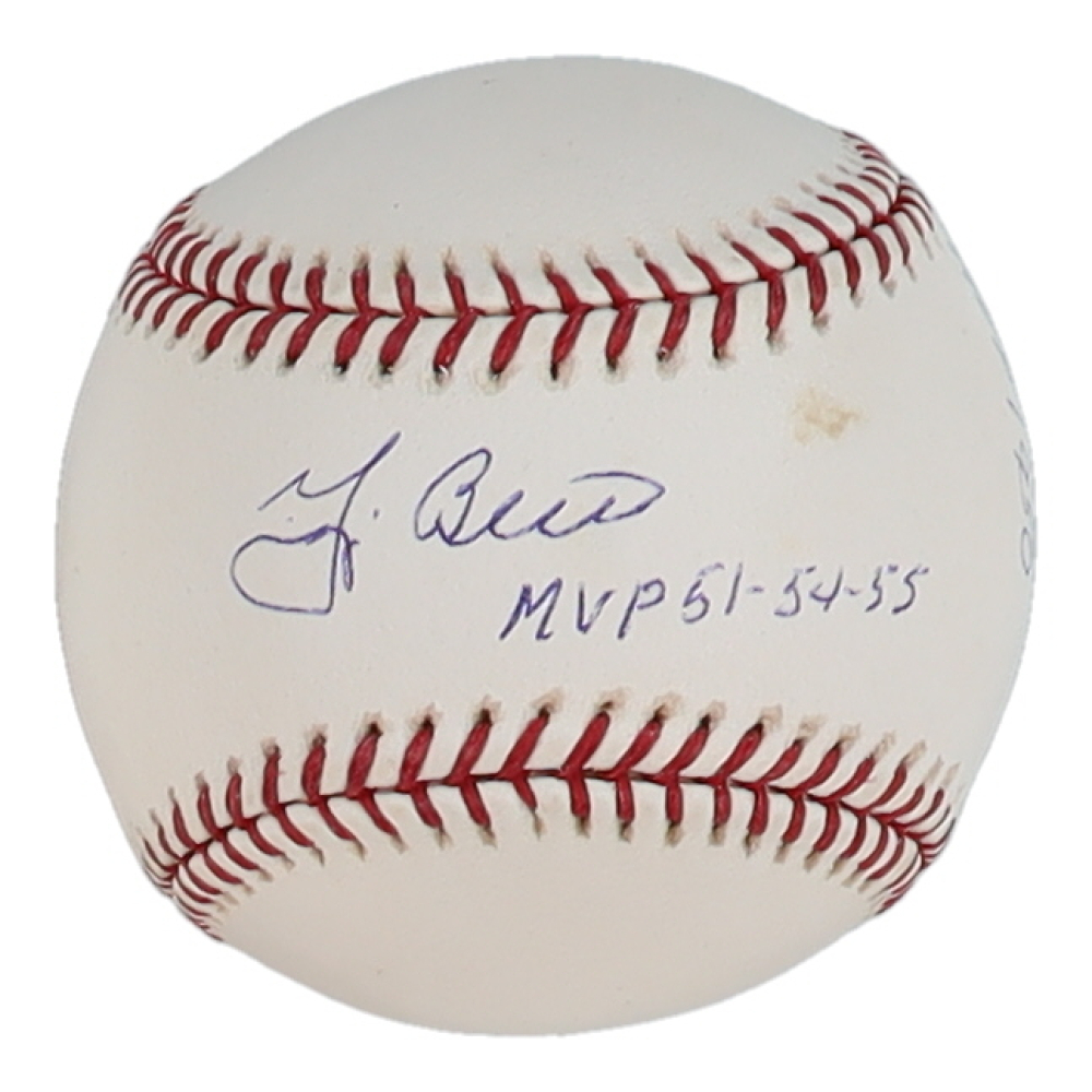 Phil Rizzuto & Yogi Berra Signed OML Baseball Inscribed "MVP 52-54-55 ...