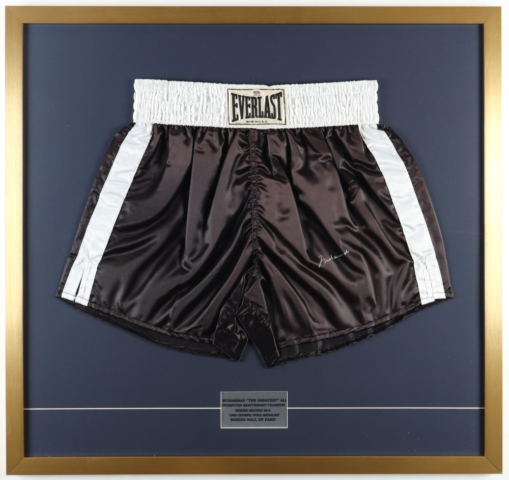 Muhammad Ali Signed Custom Framed Boxing Trunks (PSA) | Pristine Auction