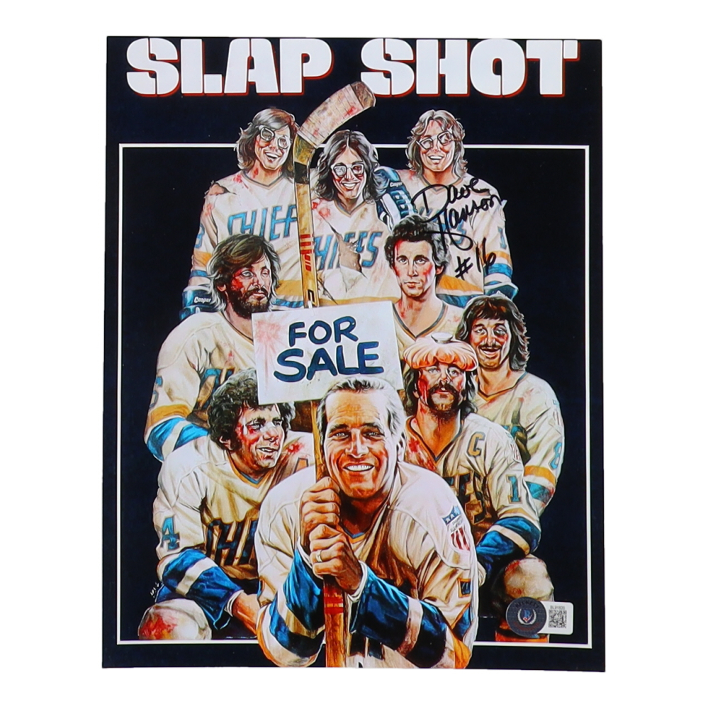 Dave Hanson Signed "Slap Shot" 8x10 Photo (Beckett) | Pristine Auction