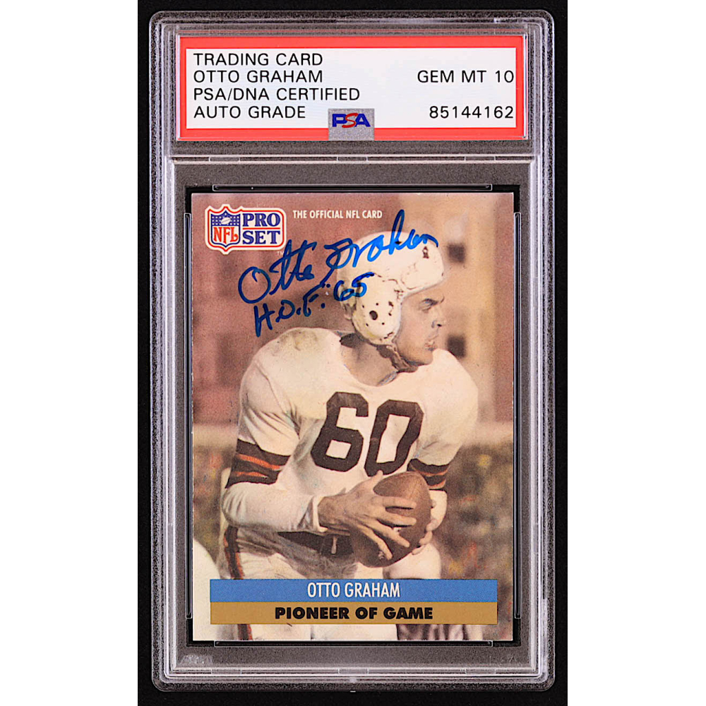 Otto Graham Signed 1991 Pro Set #SC4 / Pioneers of the Game Inscribed ...