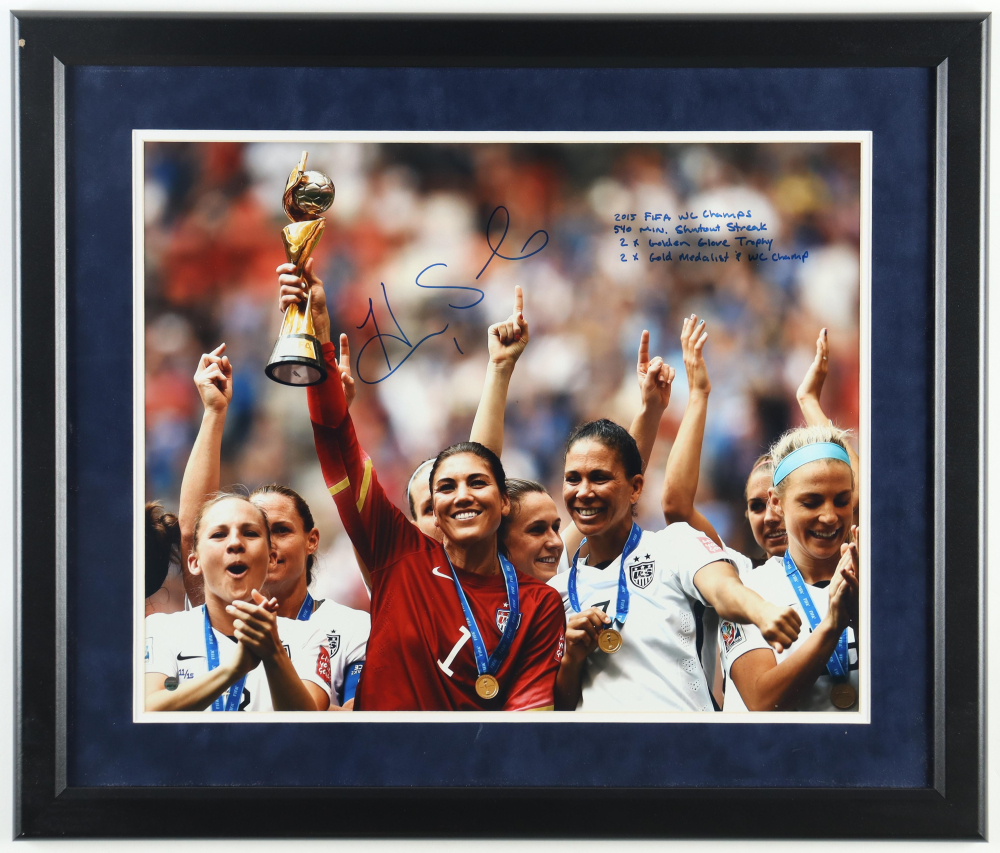 Hope Solo Signed LE Team USA Custom Framed Photo With Multiple ...