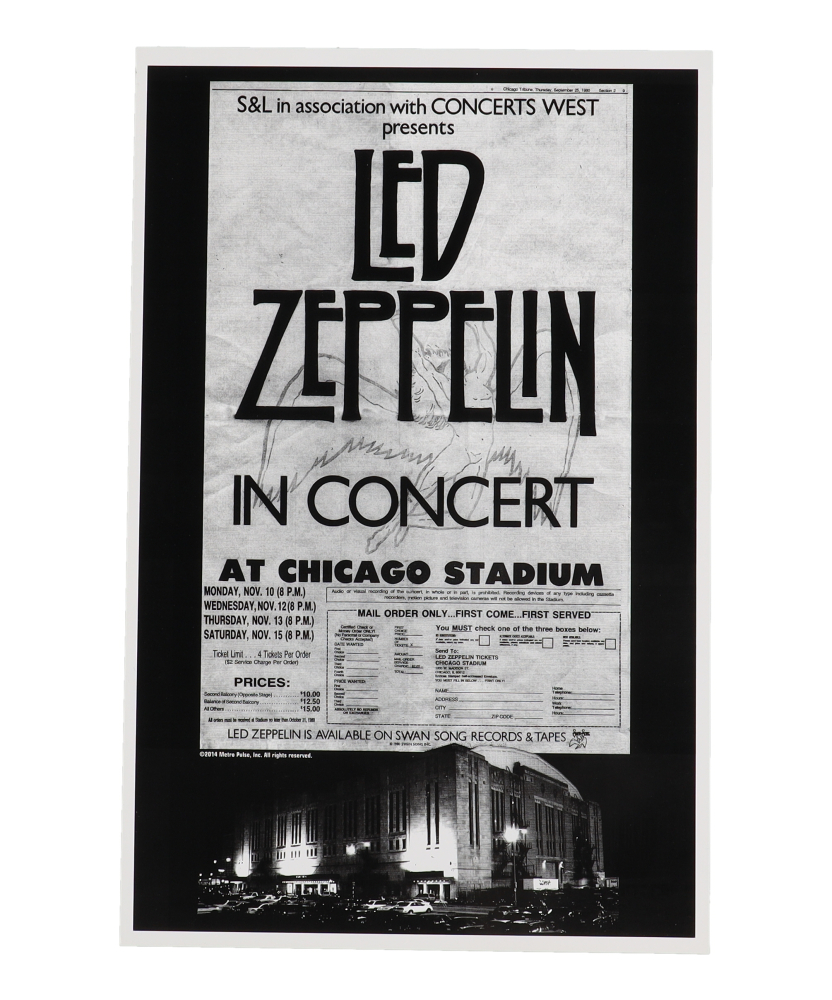 Led Zeppelin Concert Poster Print | Pristine Auction