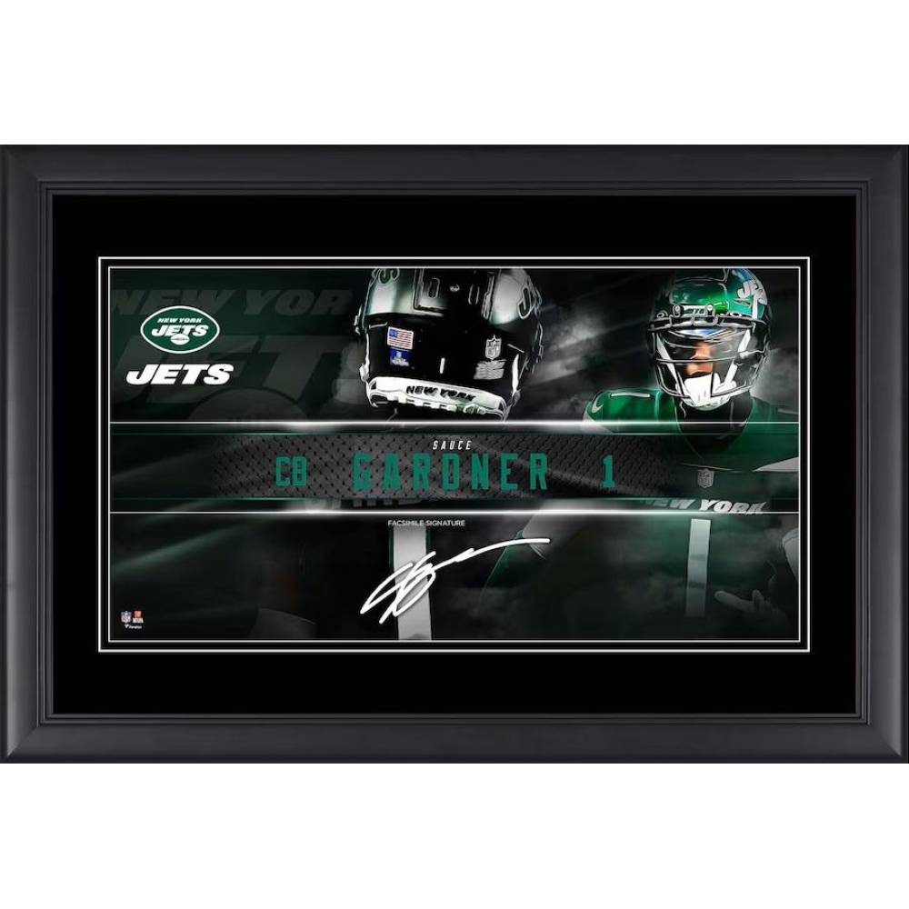 Ahmad Gardner Jets Custom Framed Nameplate Photo Display | Pristine Auction