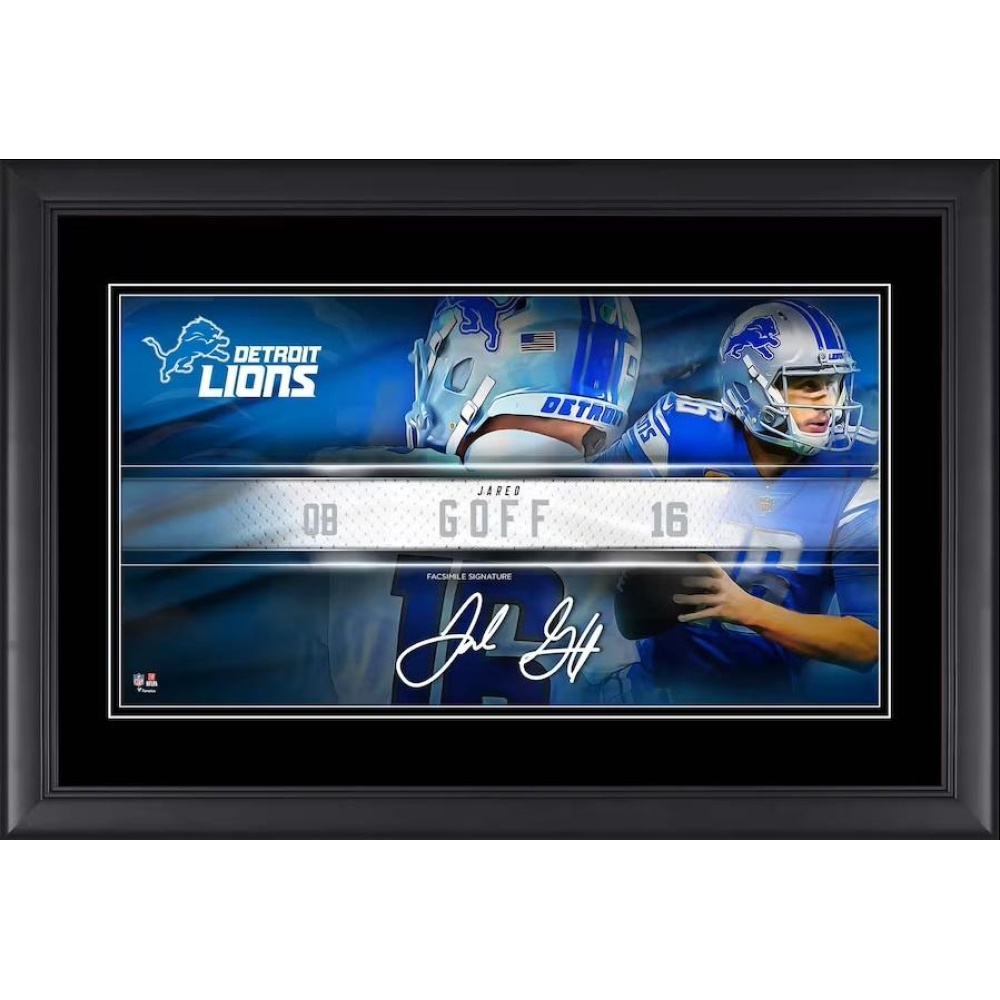 Jared Goff Lions Custom Framed Nameplate Photo Display | Pristine Auction