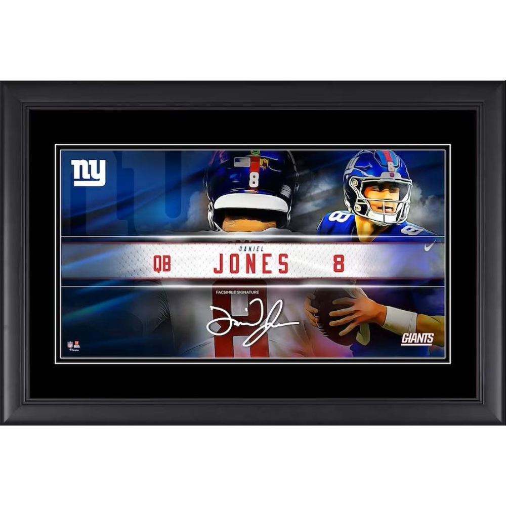 Daniel Jones Giants Custom Framed Nameplate Photo Display | Pristine ...