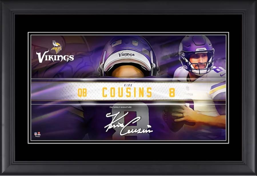 Kirk Cousins Vikings Custom Framed Nameplate Photo Display | Pristine ...