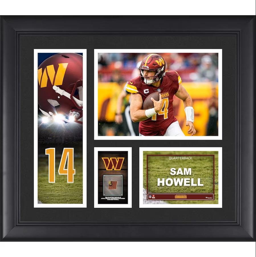 Sam Howell Commanders Custom Framed Photo Display with Game Used ...