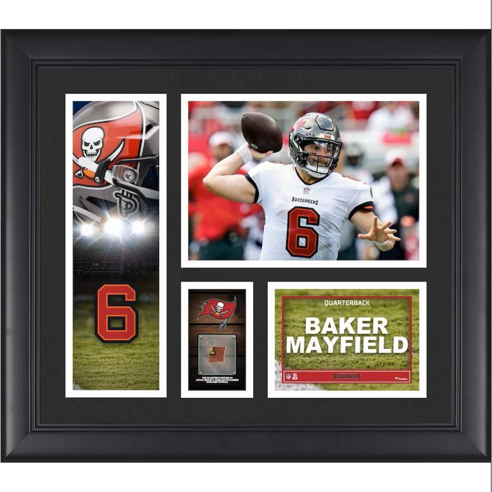 Baker Mayfield Buccaneers Custom Framed Photo Display with Game-Used ...